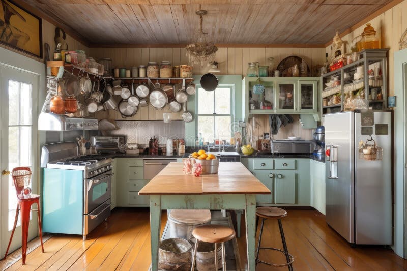 Rustic and Cottage-style Kitchen, with Mix of Vintage and Modern ...