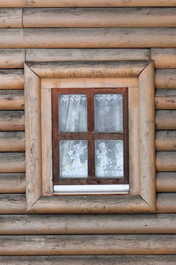 Rustic Cottage Window and Frontside with Horizontal Boards Stock Photo ...