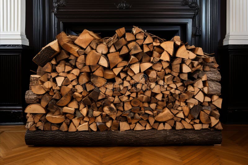 Rustic Country House Firewood Stack. Quality Logs Pile for Cozy ...