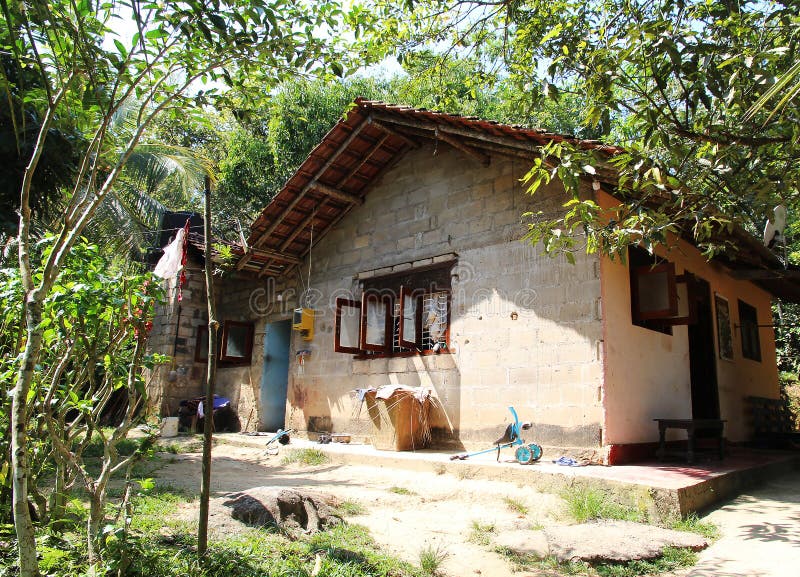Rustic Countryside House Built from Bricks with a Tiled Roof ...