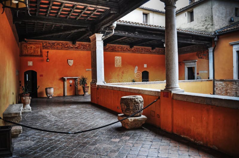 Rustic courtyard in hdr stock image. Image of palace - 62436407