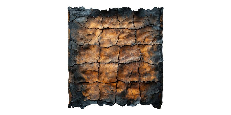 Rustic Cracked Burnt Paper Texture Isolated on Transparent Background ...