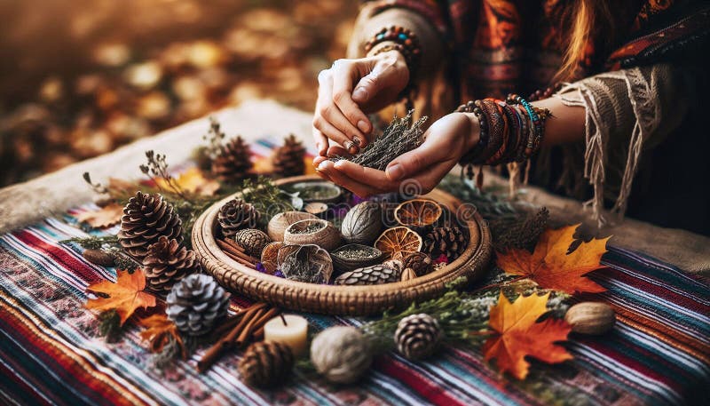 Rustic Crafting with Natural Elements and Textures Stock Illustration ...