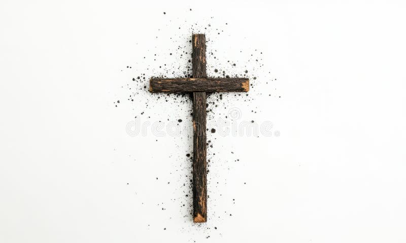 Ashes Crucifix Cross White Background Ash Wednesday Easter Celebration ...