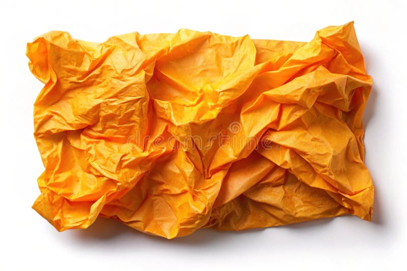 Rustic Crumpled Kraft Paper Texture Isolated on White Background for ...