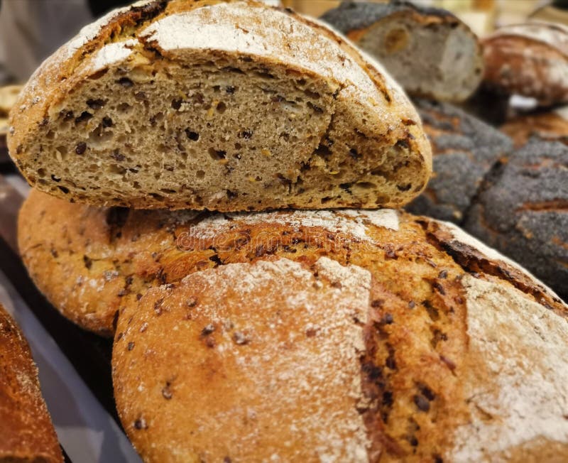 Rustic crusty bread loaf stock photo. Image of closeup - 162309036