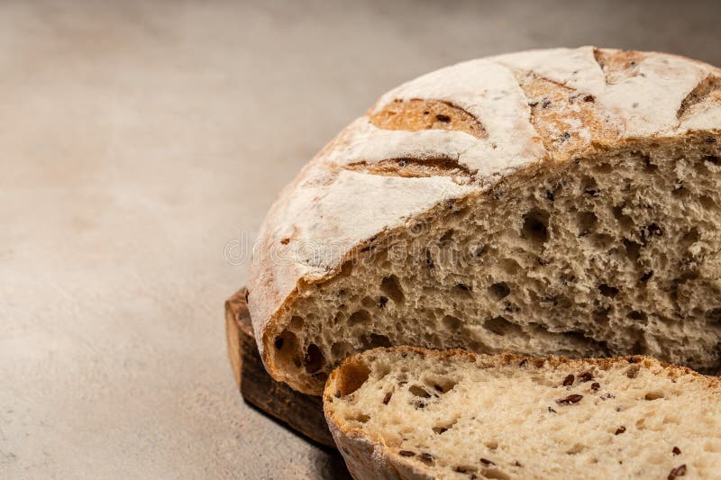 Rustic Crusty Loaves of Bread, Bakery, Food Concept. Top View Stock ...