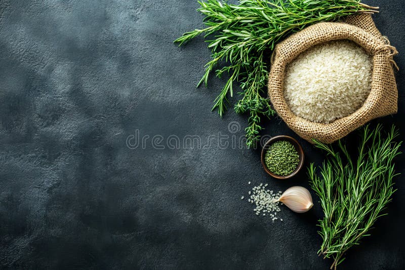 A Rustic, Culturally Inspired Background with a Culinary Rice Theme ...