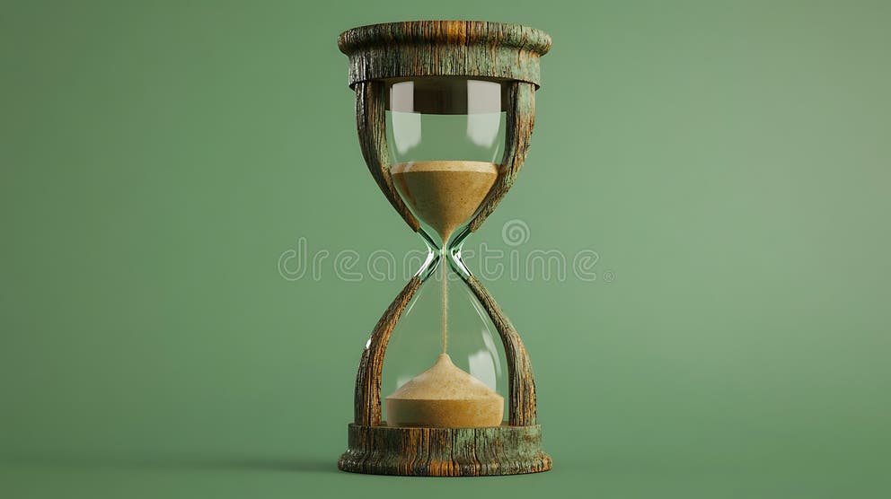 Rustic 3D Hourglass with Rough Wooden Texture and Earthy Tones, Stock ...