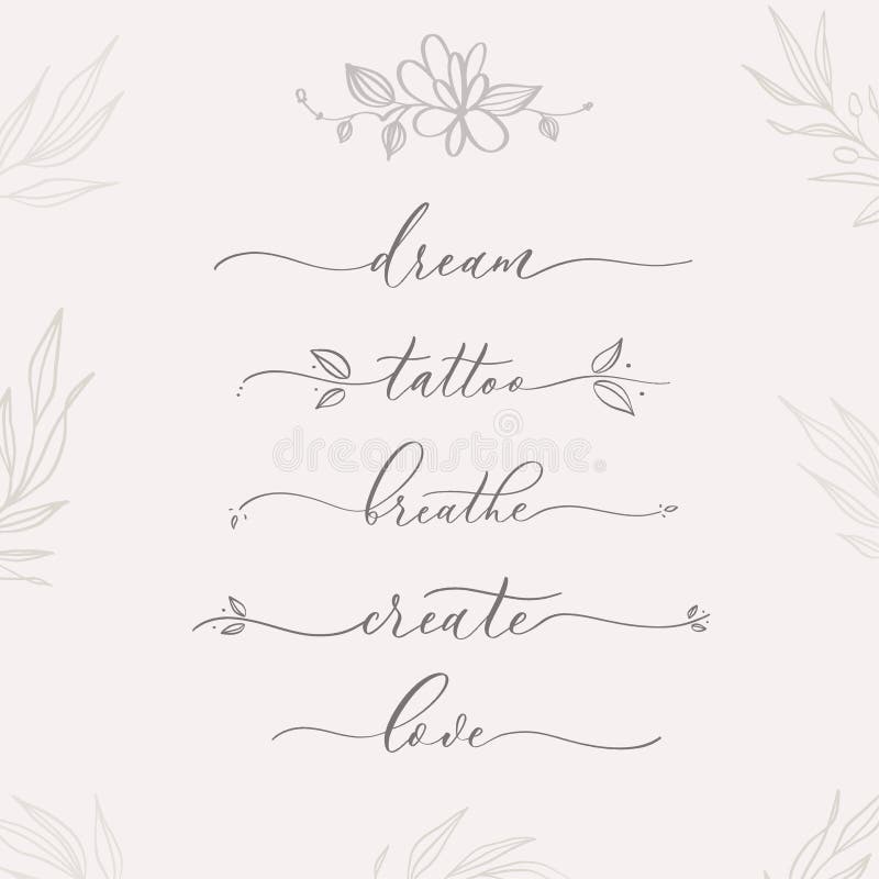 Rustic Decorative Set Calligraphy Inscriptions. Hand Drawn Vintage ...