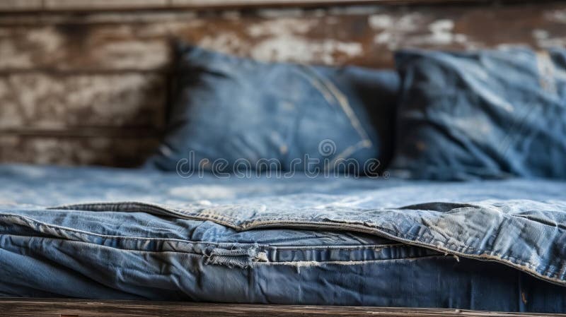 Rustic Denim Bed: Capturing Natural Charm Stock Illustration ...