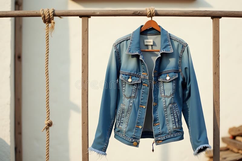 Rustic Denim Jacket stock illustration. Illustration of commerce ...