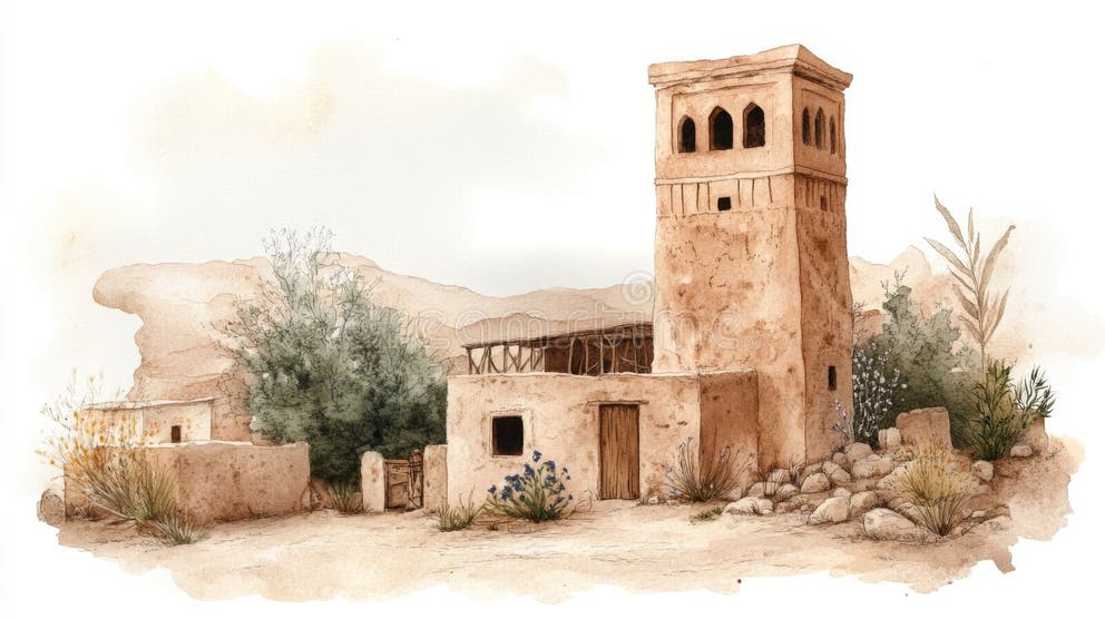 Rustic Desert Adobe Tower: Timeless Architecture and Natural Beauty ...