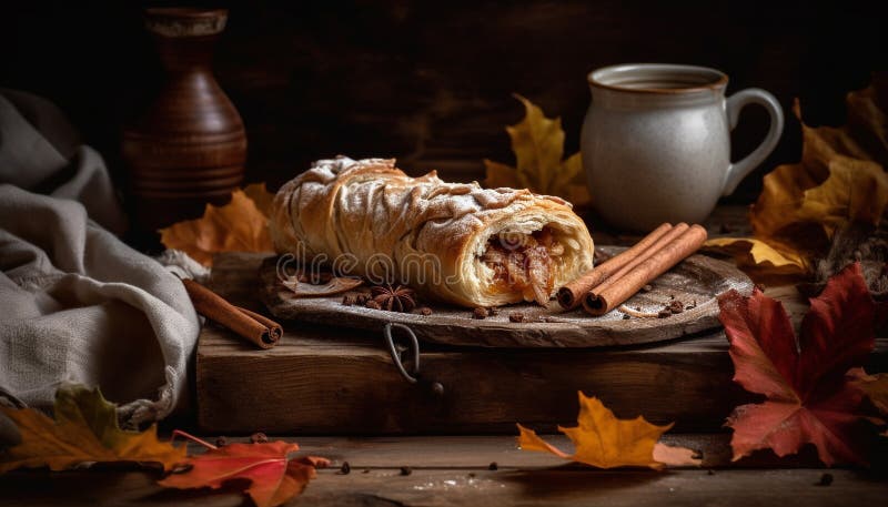 Rustic Dessert Table with Homemade Sweet Pies Generated by AI Stock ...