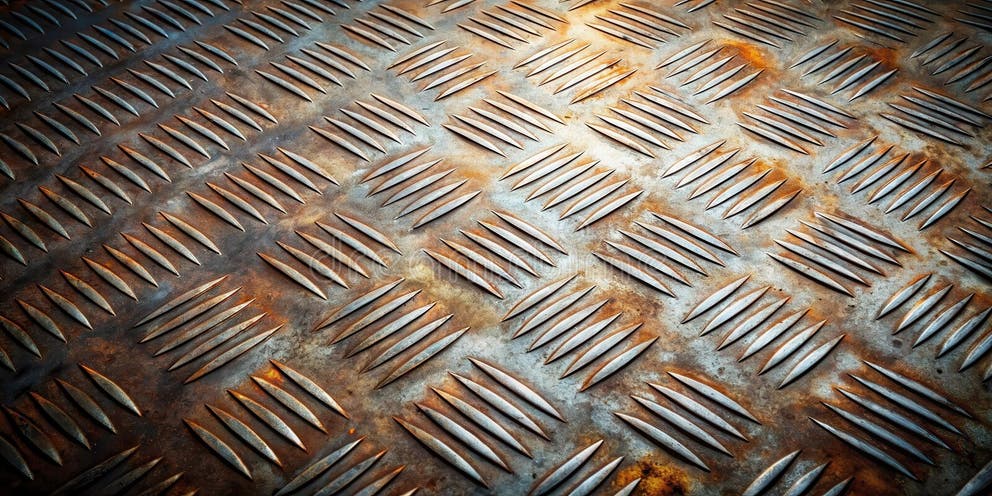 Rustic Diamond Plate Metal Texture a Weathered Industrial Surface with ...