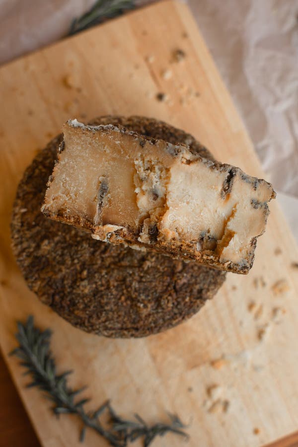 Rustic Display of Traditional Italian Artisan Cheeses Stock Photo ...