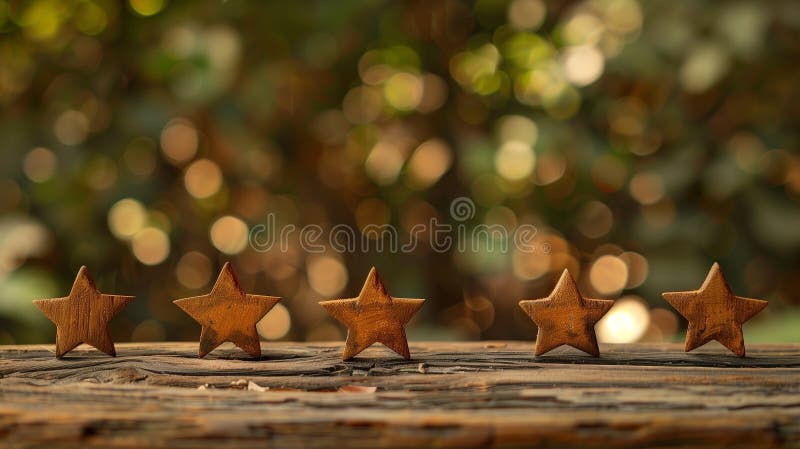 Rustic Display of Wooden Stars on Distressed Surface Stock Illustration ...