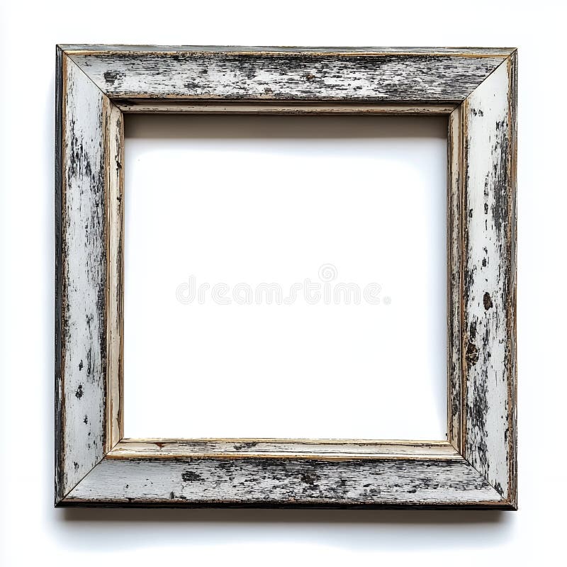 Rustic Distressed Wooden Frame Isolated on White Background Perfect for ...