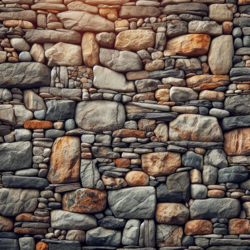 Rustic Drystone Wall Texture with Weathered Stones, Ideal for ...