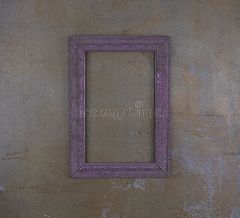 Rustic Dusty Frame on Concrete Wall Stock Image - Image of rectangular ...