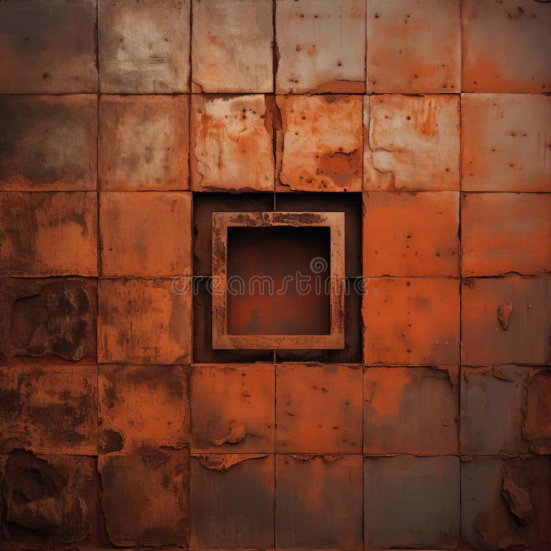 Rustic Earthy Brown Grid Pattern with Square Hole Accent Stock ...