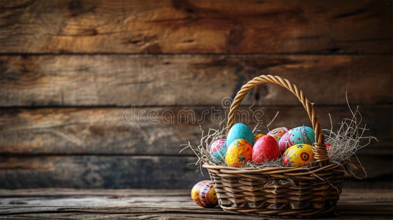 Rustic Easter Basket with Snowdrops Stock Image - Image of setting ...