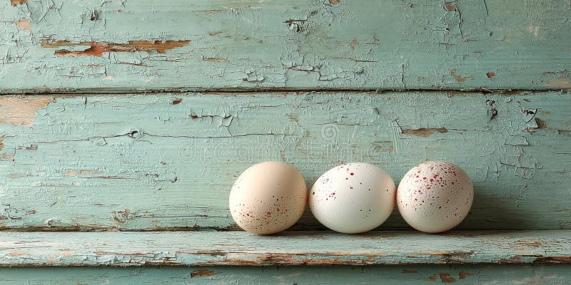 Rustic Eggs on Wooden Table with Natural Light Stock Image - Image of ...