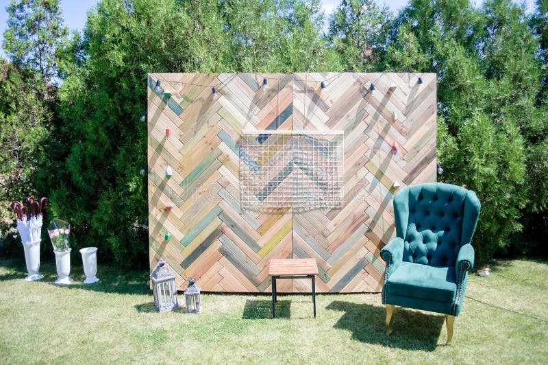 Rustic Elegance: Chevron-Patterned Wedding Backdrop Crafted from ...