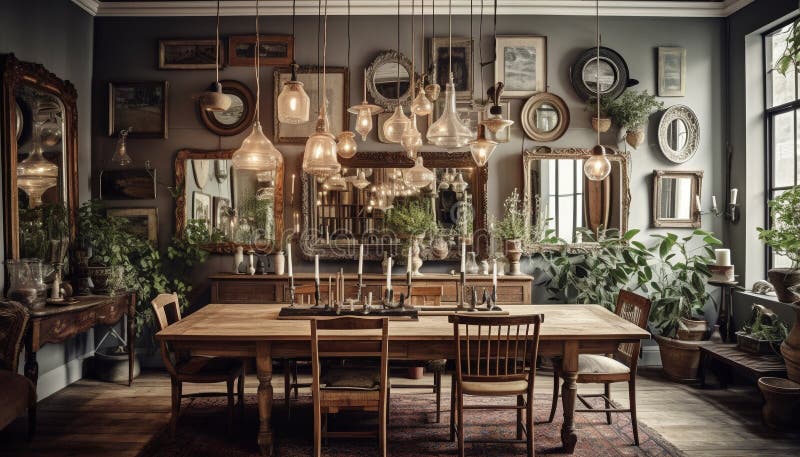 Rustic Elegance Illuminates Modern Home Interior with Comfortable Chair ...