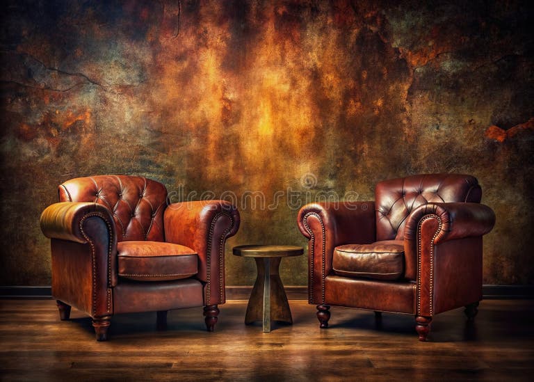 Rustic Elegance Meets Surrealism a RustColored Wall Interior with ...