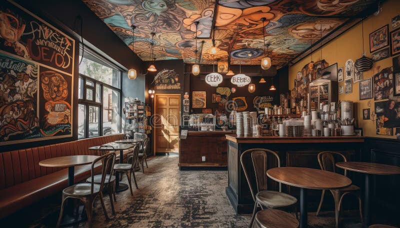 Rustic Elegance in Modern Coffee Shop Wood, Decor, and Lighting ...