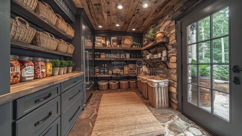 Rustic Elegance Pantry Ambiance Stock Illustration - Illustration of ...