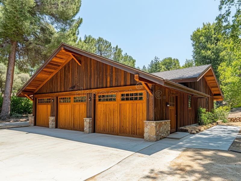 Rustic Elegance: Three-Car Garage with Cedar Siding: this Beautiful ...