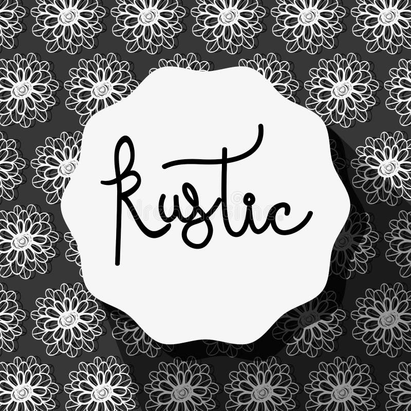 Rustic Emblem with Flowers with Petals Background Design Stock Vector ...