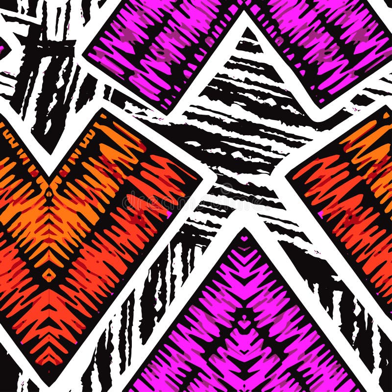 Rustic Embroidery Seamless Pattern. Stock Illustration - Illustration ...