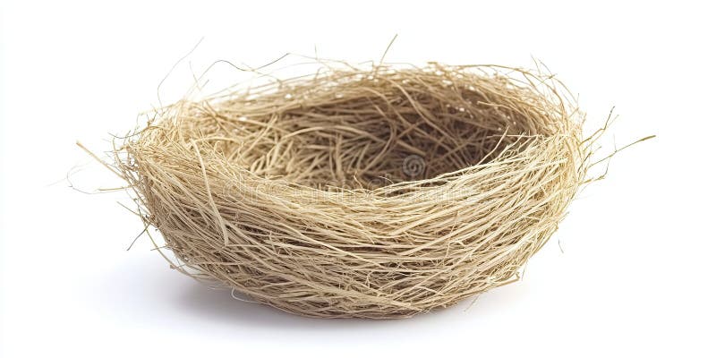 Rustic Empty Bird Nest on Clean White Surface, Natural Twig ...