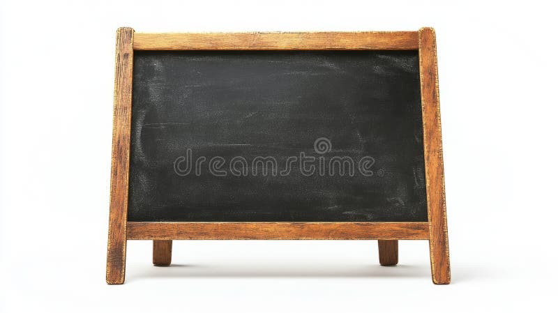 Rustic Empty Chalkboard with Wooden Frame Against White Background ...