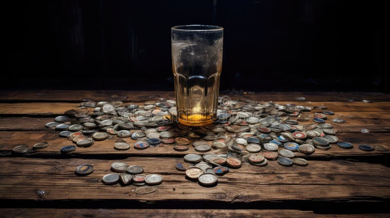 Rustic empty pint glass stock illustration. Illustration of history ...