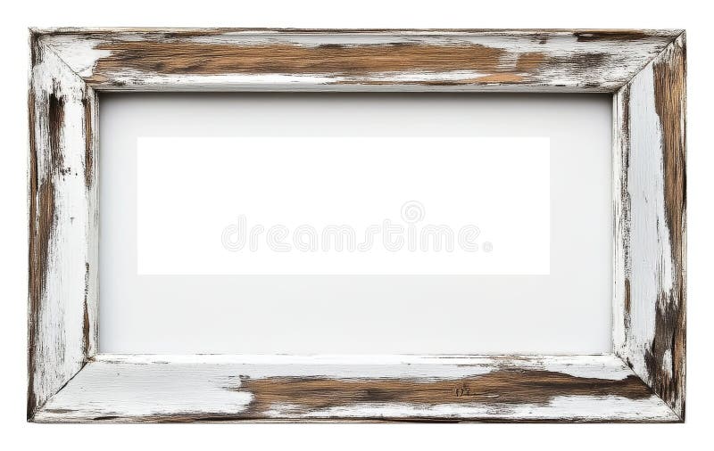 Rustic Empty Wooden Picture Frame with Distressed Finish, Vintage Decor ...