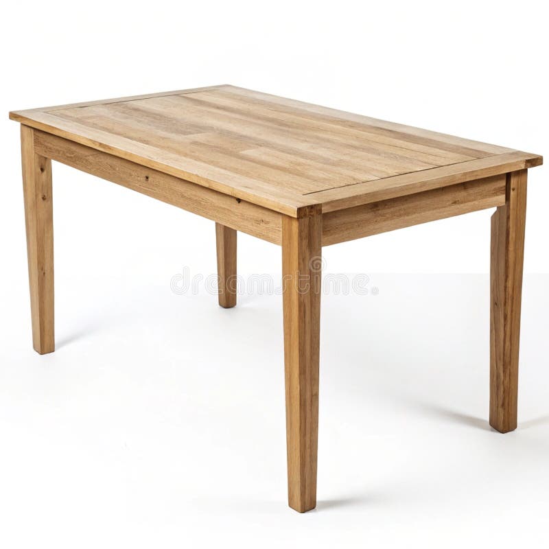 Empty Wooden Table Isolated on White Background Stock Illustration ...