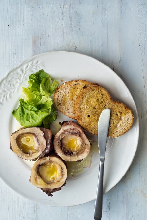 Rustic English Bone Marrow Toast Stock Photo - Image of rustic, roasted ...