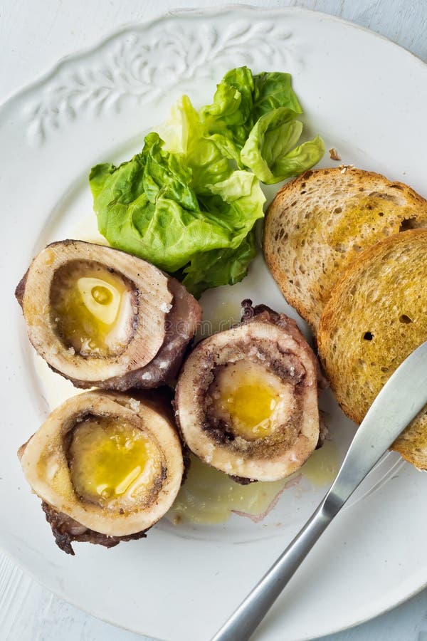 Rustic English Bone Marrow Toast Stock Photo - Image of closeup, marrow ...