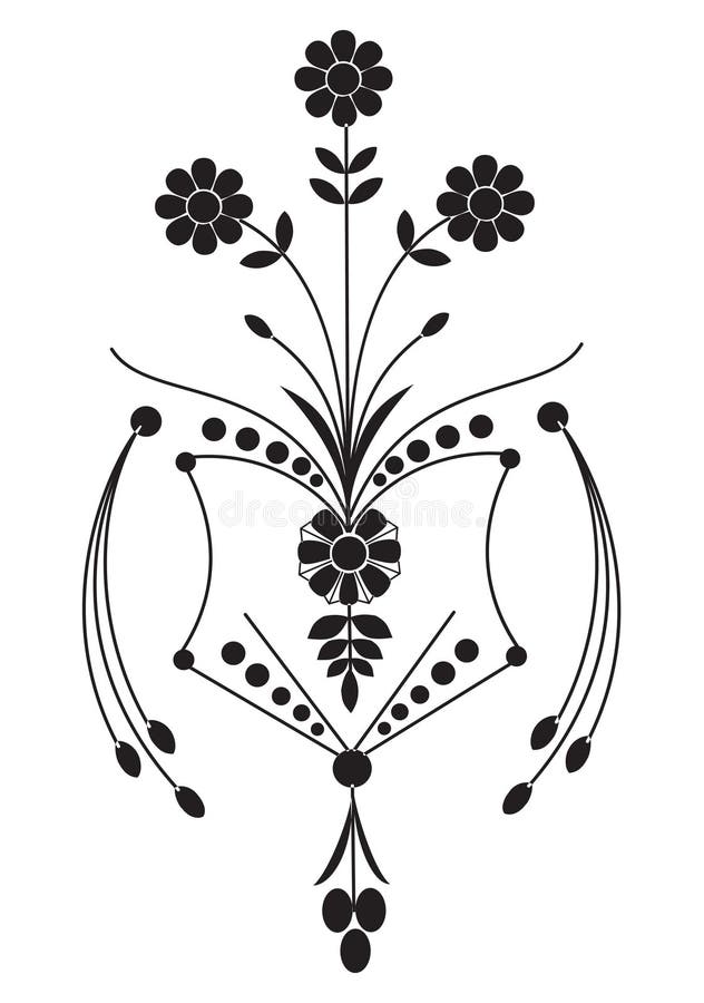 Rustic Engraving Of Flowers Picture. Image: 4038086