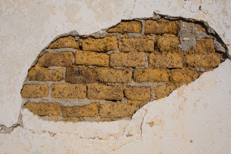 Rustic Facade with Ancient Clay Bricks Stock Image - Image of facade ...