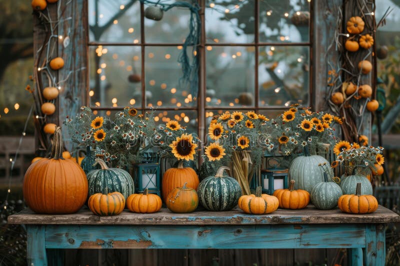 Rustic fall setting stock image. Image of corn, outdoor - 11939445