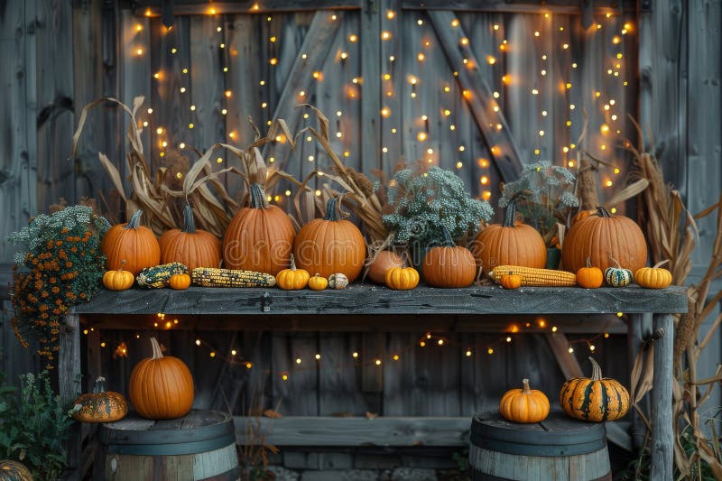 Rustic fall setting stock image. Image of corn, outdoor - 11939445