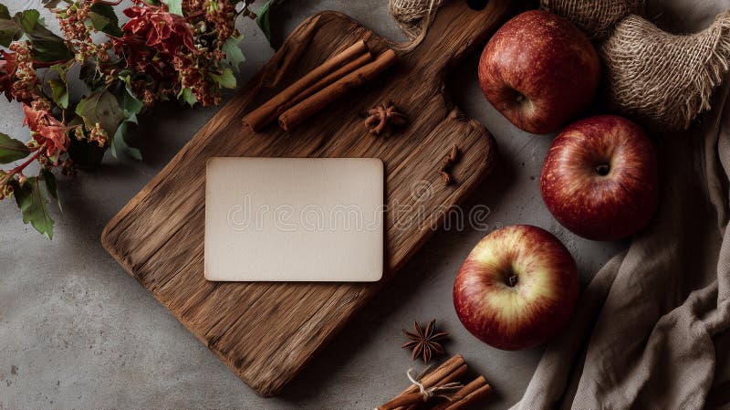 Rustic Fall Display Featuring Fresh Produce and an Empty Card on a ...