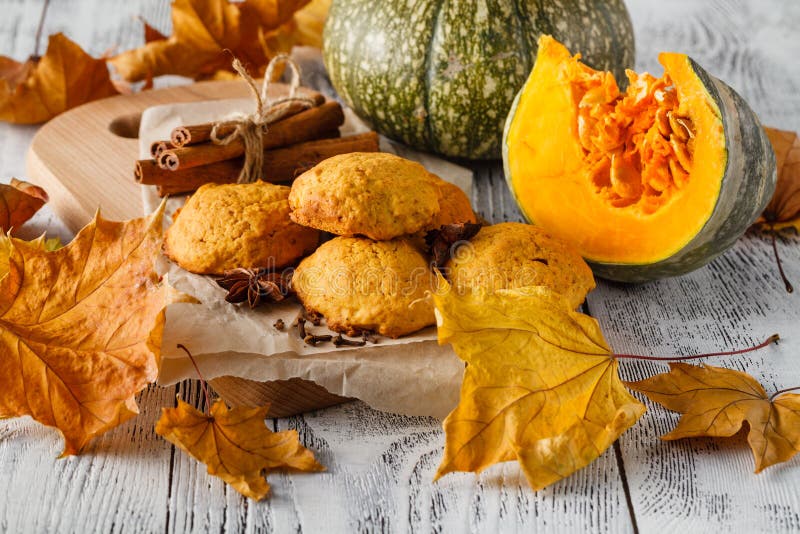 Rustic Fall Setting with a Pumpkin, Leaves Rustic Wood with Copy Stock ...