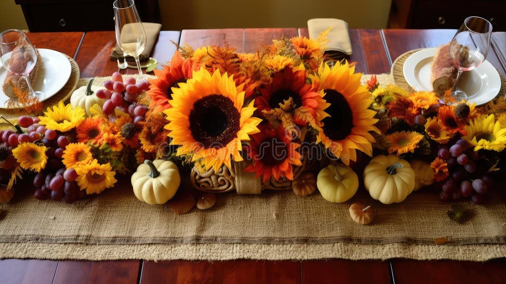 Rustic fall table decor stock illustration. Illustration of autumn ...