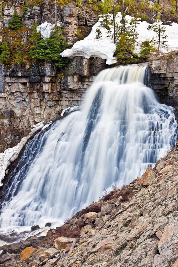 Rustic Falls in Yellowstone Stock Photo - Image of national, water ...